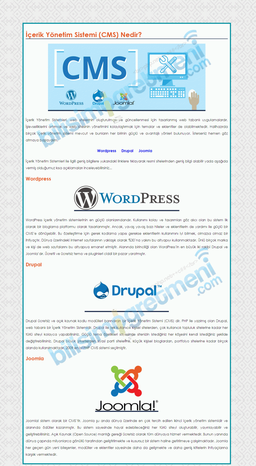 Css Uygulama Sınavı Bilişim Teknolojileri Alanı Öğrencileri Web Sitesi 